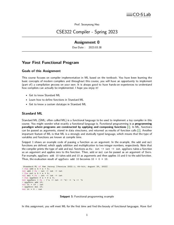 Assignment 0 Your First Functional Programming